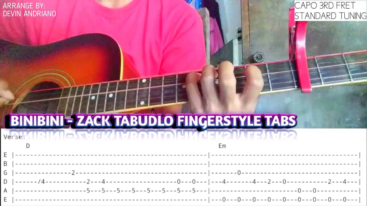 BINIBINI-ZACK TABUDLO(FINGERSTYLE GUITAR TABS TUTORIAL) - YouTube
