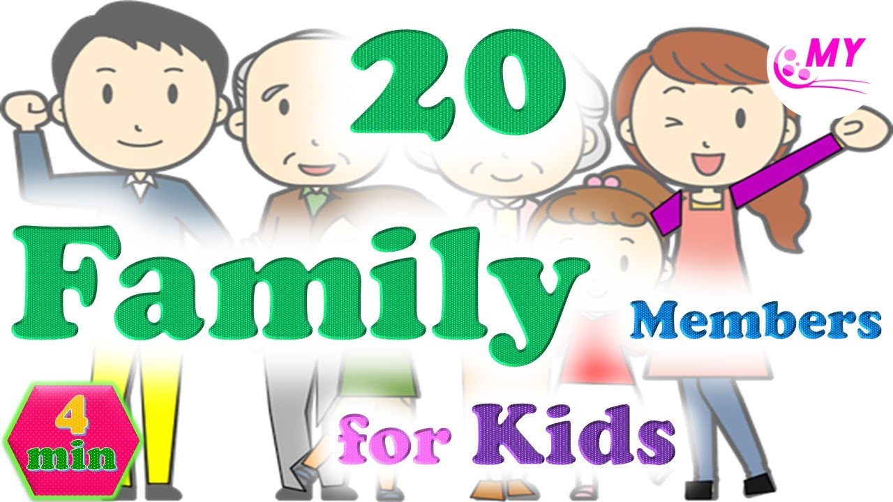 Vocabulary | 20 Family Members - 20 Members of the Family For Kids ...