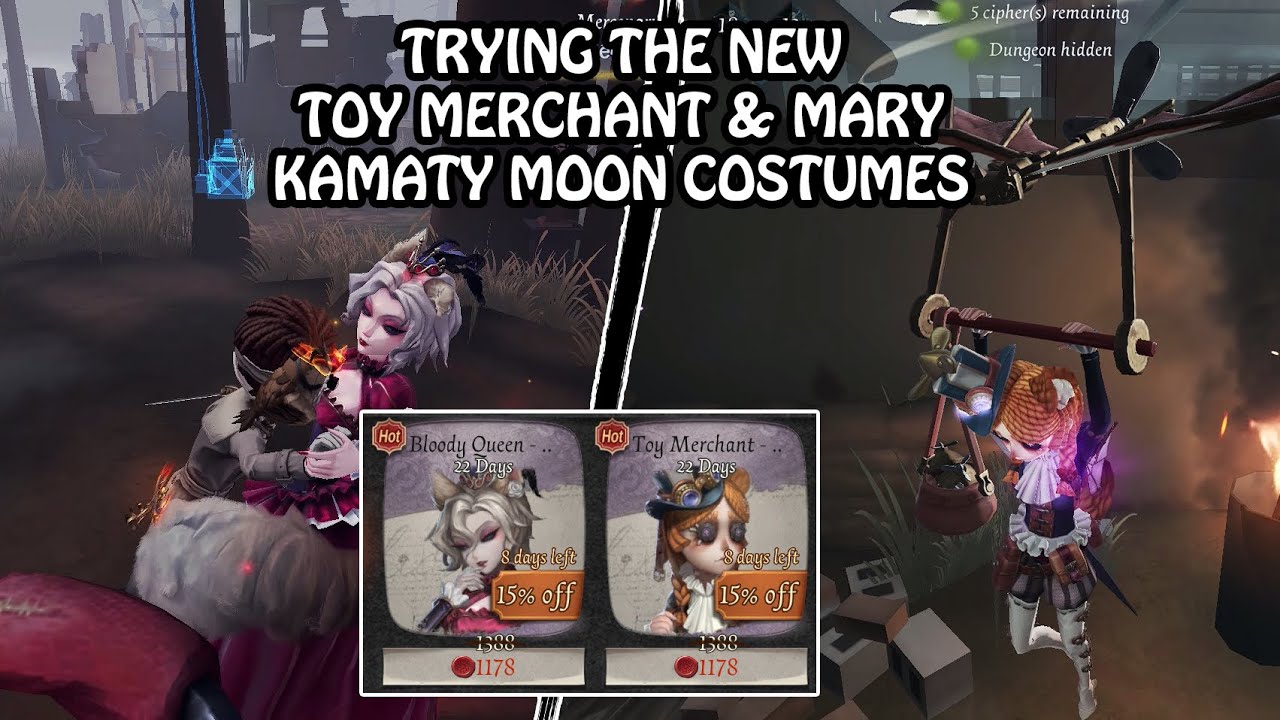 Trying Mary & Toy Merchant's Kamaty Moon Crossover Costumes - Identity V - YouTube