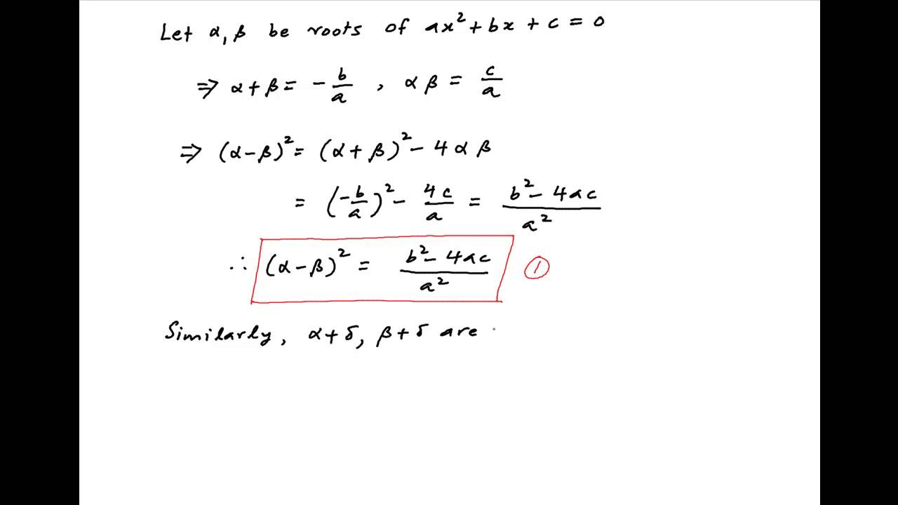 Prove square b 4ac Square a square B 4AC Square A