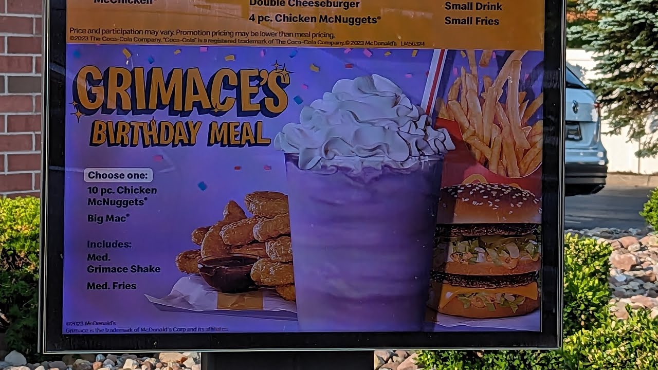 Tasting The New Grimace Birthday Shake From McDonald's! - YouTube