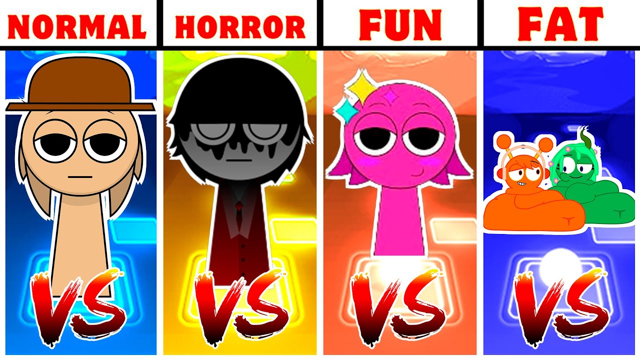 INCREDIBOX SPRUNKI NORMAL VS HORROR VS FAT VS FUN TILES HOP in ...