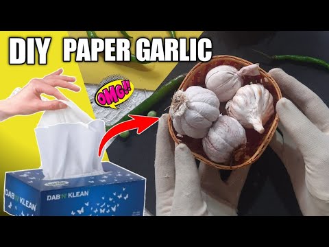 Diy Paper Garlic|How to make paper vegetable|3d paper vegetables ...