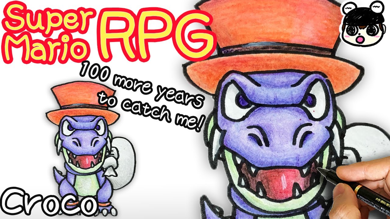 【Super Mario RPG】How to draw Croco | step by step - YouTube