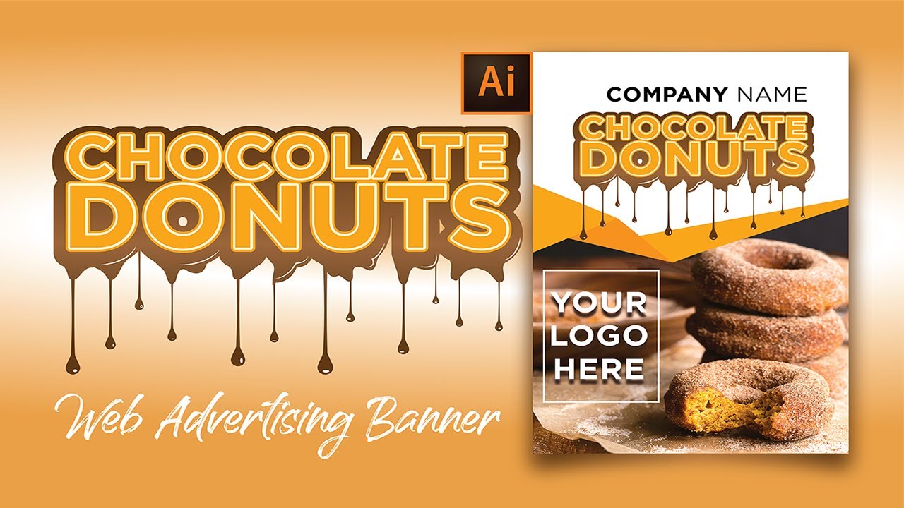 How to make Donut Web Banner Design I illustrator Tutorial - YouTube