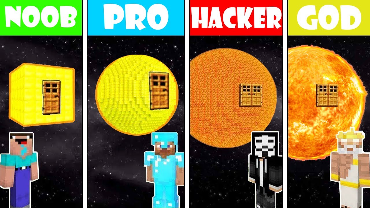 Minecraft: FAMILY FAMILY SUN BASE CHALLENGE - NOOB vs PRO vs HACKER vs ...