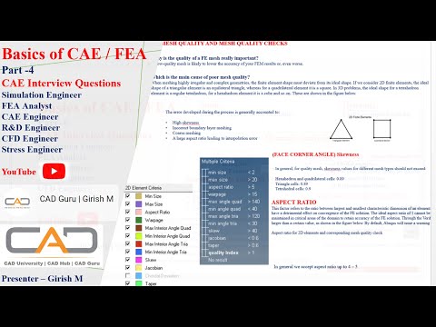 Basics of CAE/FEA | CAE Interview Preparation | FEA Analyst | CAE ...