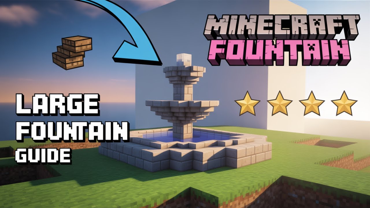 BEAUTIFUL LARGE FOUNTAIN IN MINECRAFT - YouTube