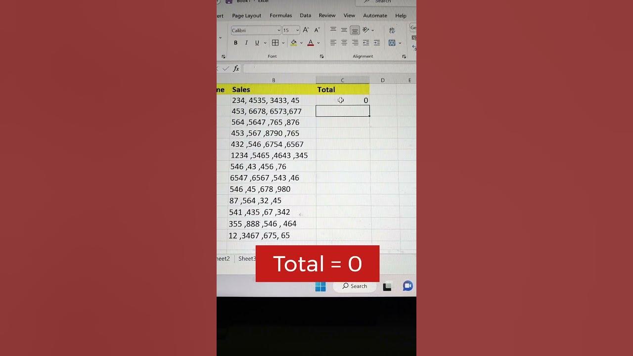 Sum Comma Separated Numbers In Excel 🔥 Best Excel Tips And Tricks‼️ Howto Excel Exceltips