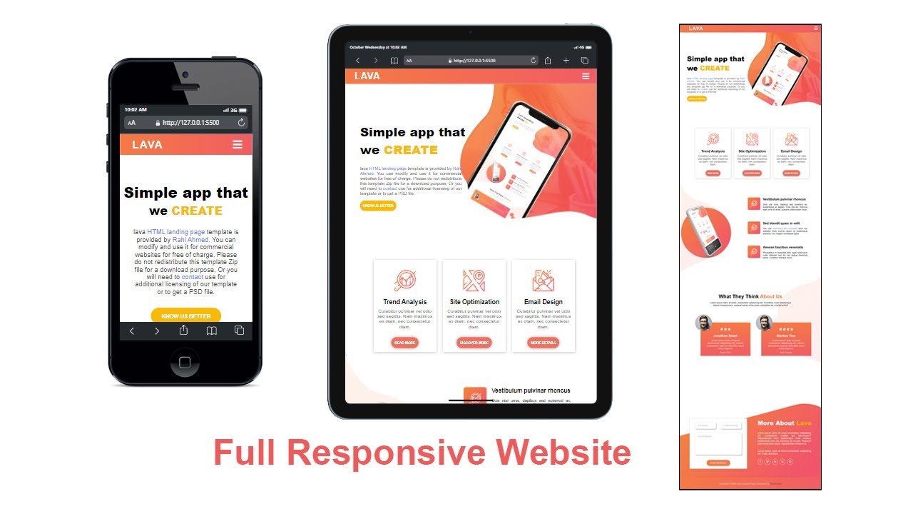 HTML & CSS Responsive landing page template | ALL YOU NEED - YouTube