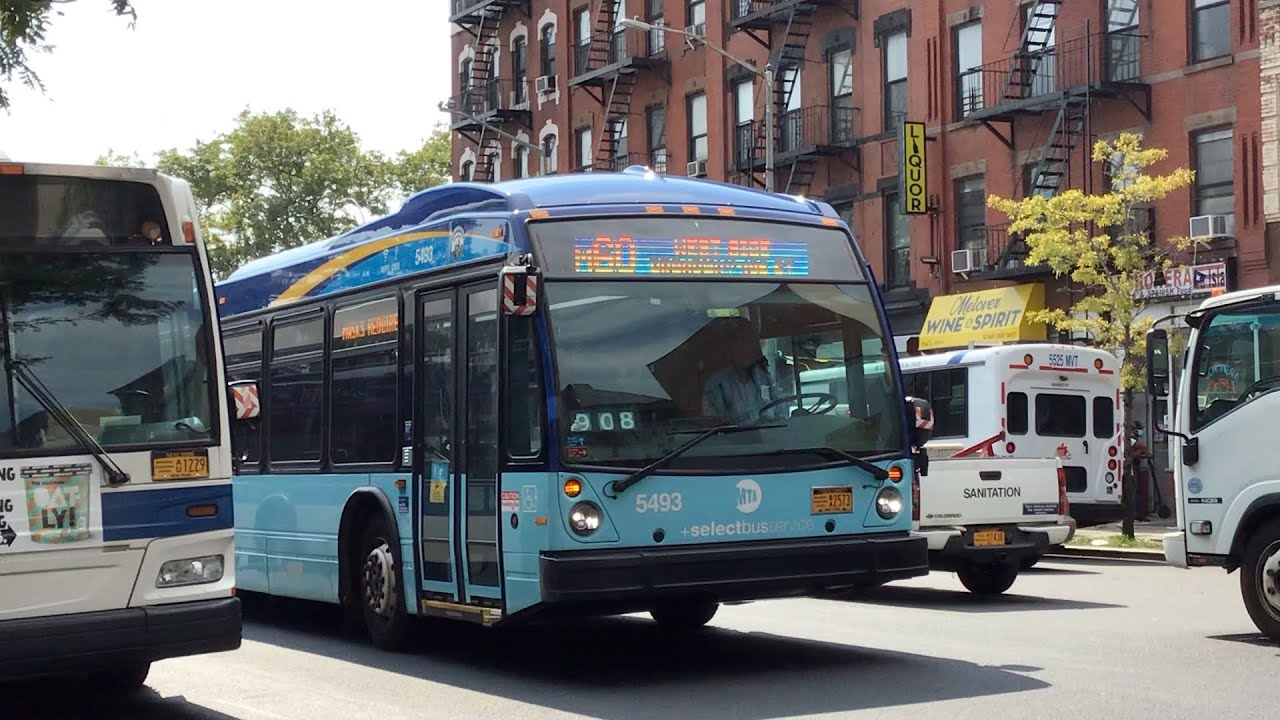 MTA NYCT: 2018 Nova Bus LFS Artic 5493 M60 +SELECT BUS SERVICE+ @ E 125 ...