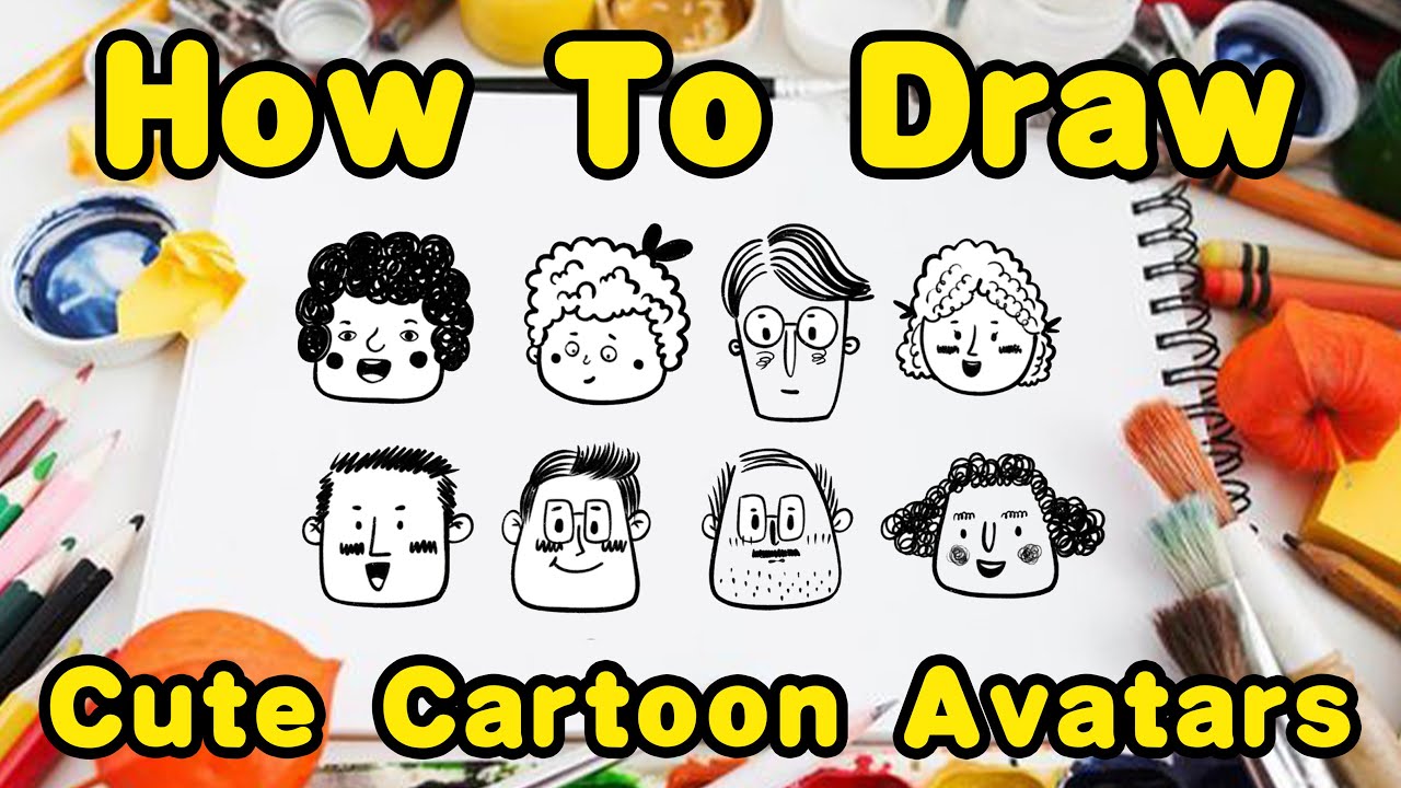 How to draw cartoon avatars /Cómo dibujar avatares de caricaturas - YouTube