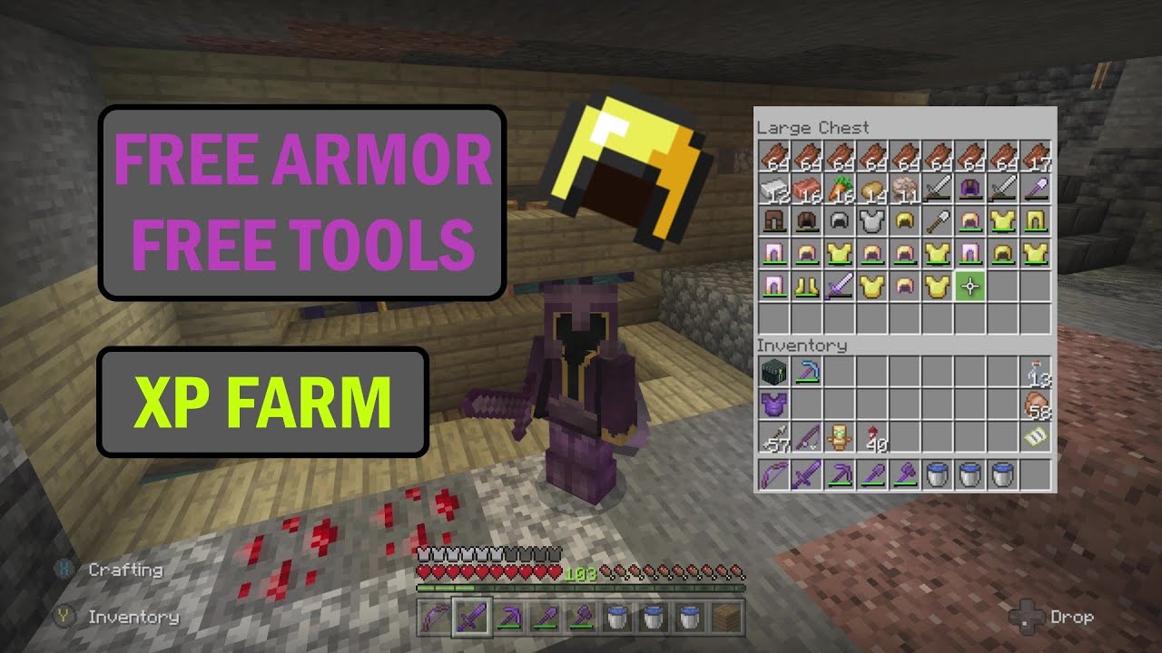 How To Get Free Armor Tools and XP With Zombie Mob Spawner in Minecraft ...