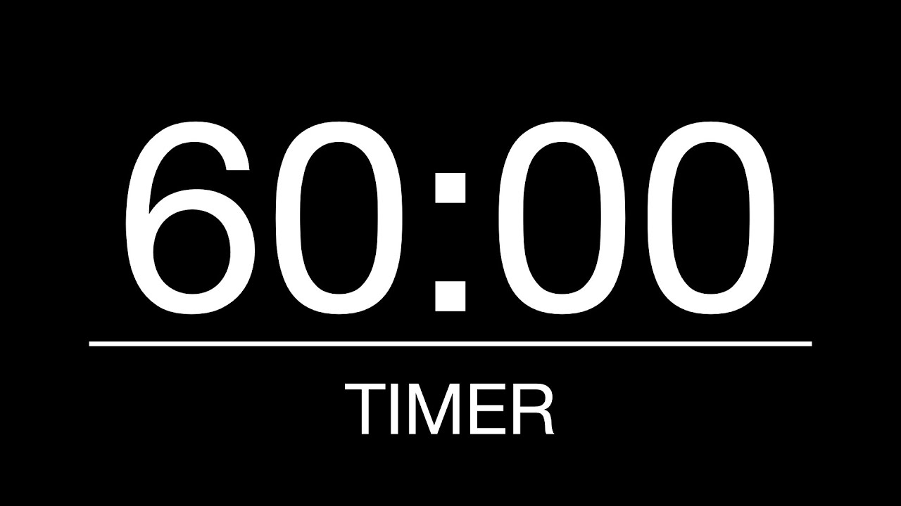 60 Minutes Timer/Countdown with Alarm, one Hour [4K] - YouTube
