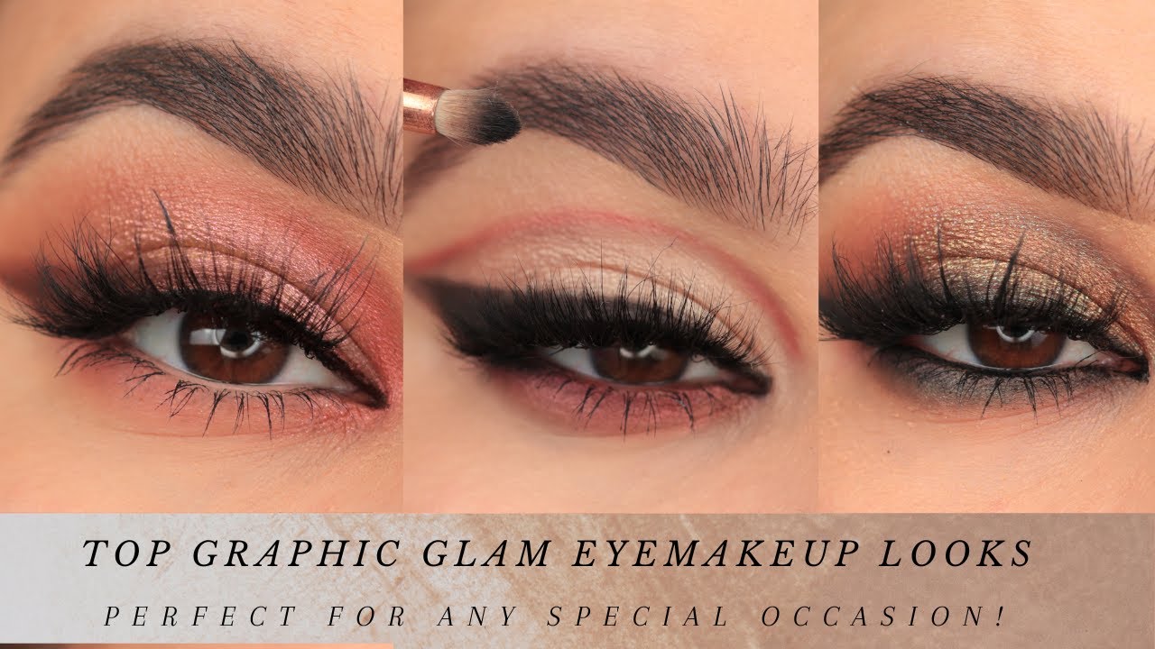 TOP 3 Graphic Glam eye makeup looks:Easy and Bold makeup tutorial - YouTube