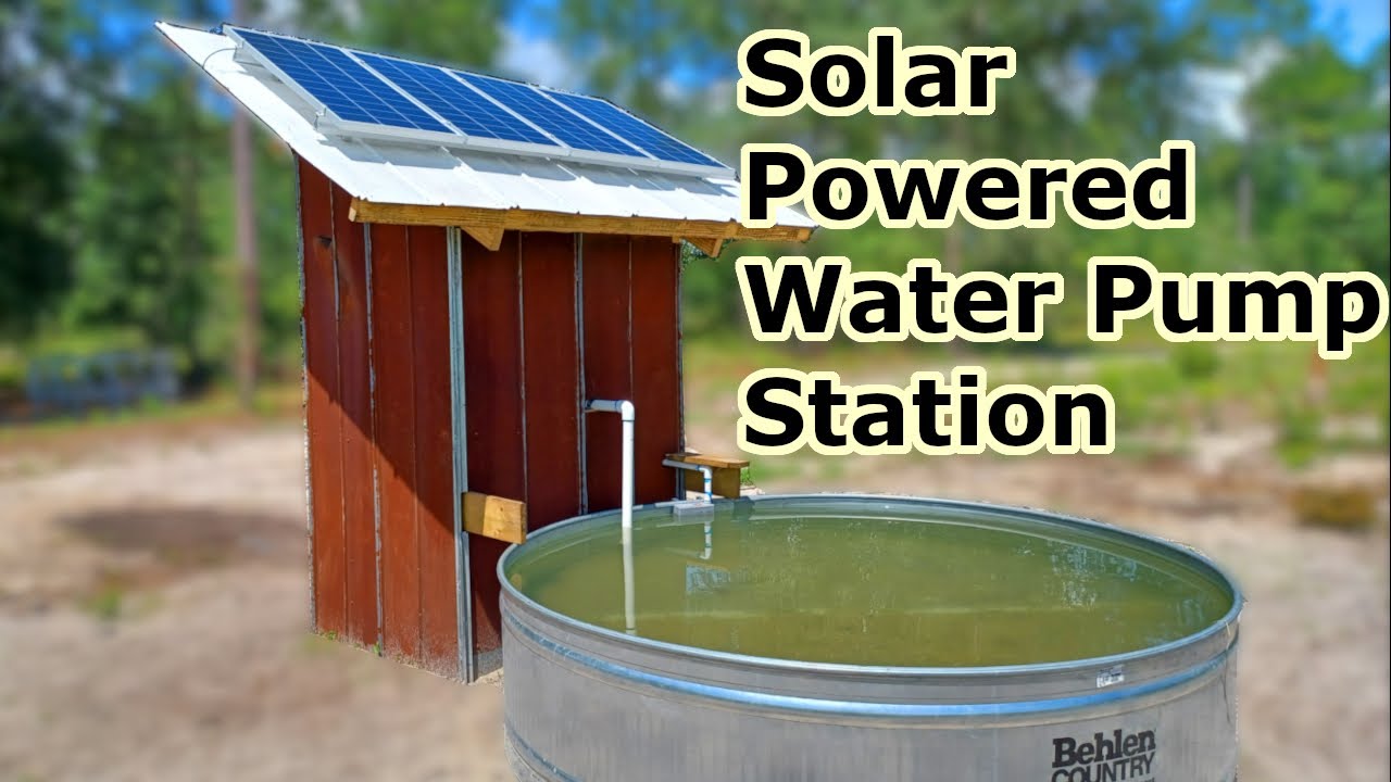 Solar Powered Water Pump Station for the Farm - YouTube
