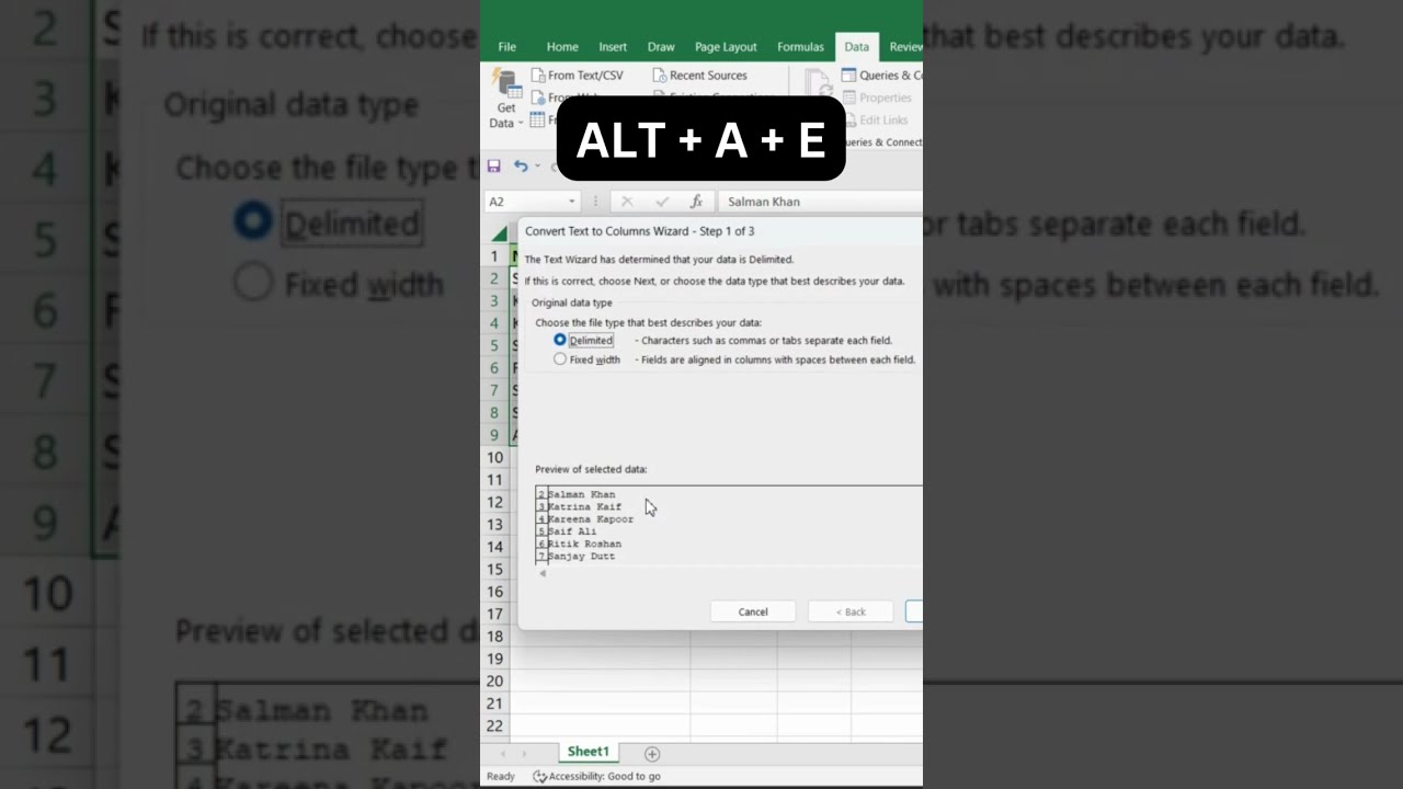 HOW TO SEPARATE TEXT IN A SECOND IN EXCEL SHORT YouTube HOW TO SEPARATE TEXT IN A SECOND IN EXCEL SHORT YouTube