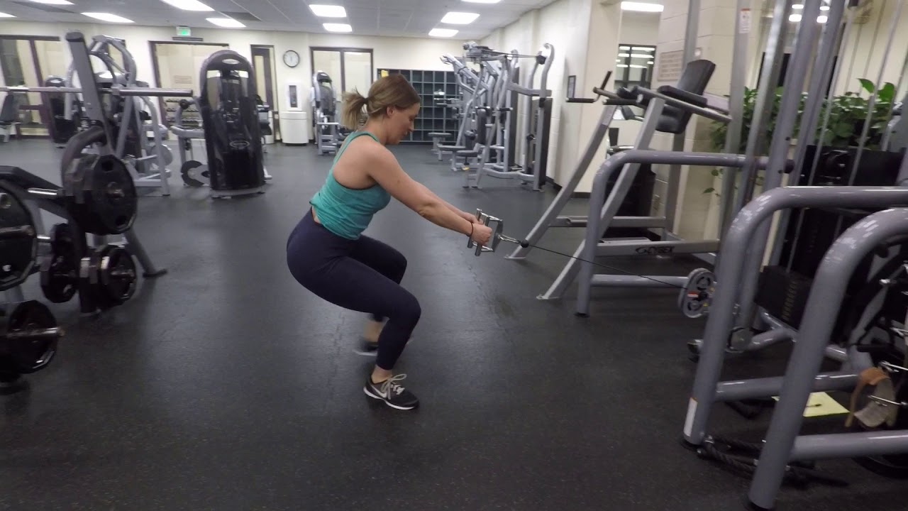 Cable machine duck walks w/ pulls - YouTube