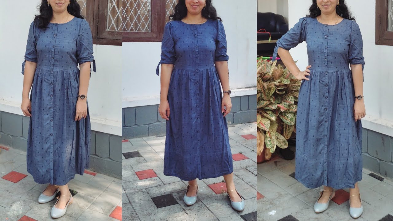 Front Open kurti Cutting and Stitching / Front Button Placket kurti ...