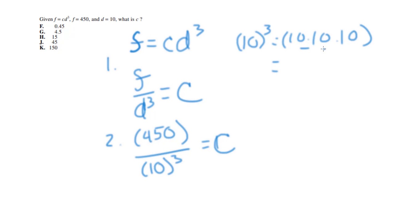 ACT Math Test Problems: Example 3 - YouTube