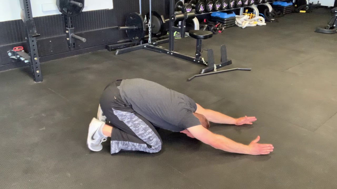 Quadruped lat stretch - YouTube
