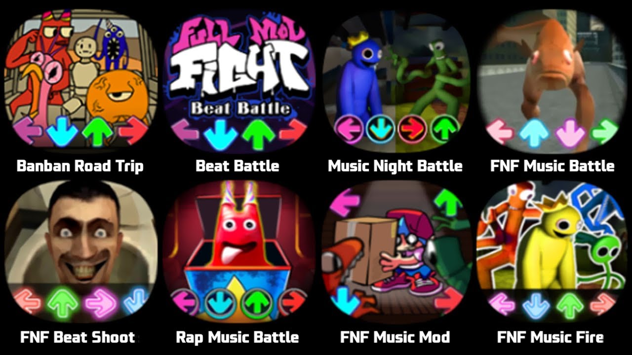 FNF Road Trip of Banban, FNF Garten of Banban, Beat Battle, Music Night ...