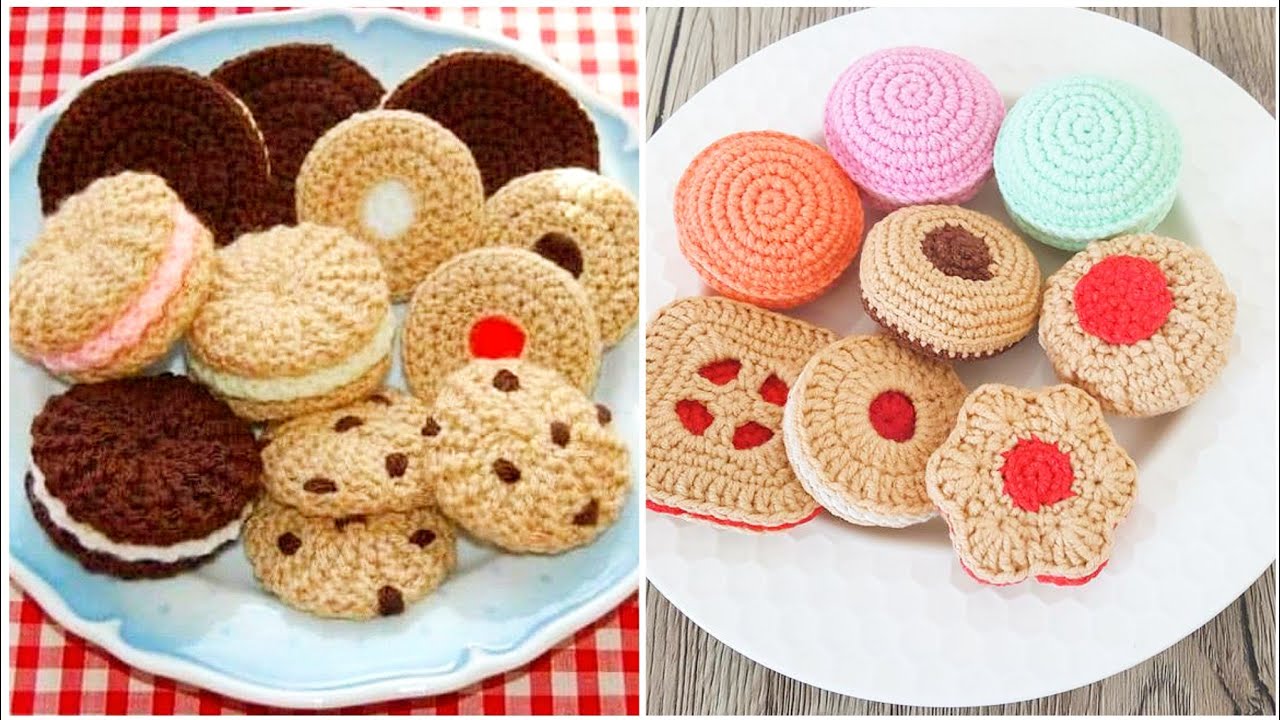 Crochet cookies pattern/Amigurumi crochet cookie/Chocolate chip cookies ...