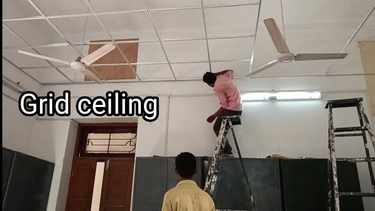 Hl college grid ceiling work | ceiling work | Vikas falseceiling - YouTube