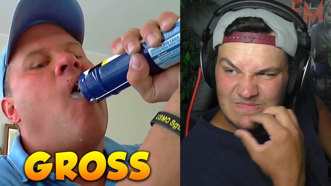 CRAZY MAN EATS PAINTERS CAULK - Reaction - YouTube