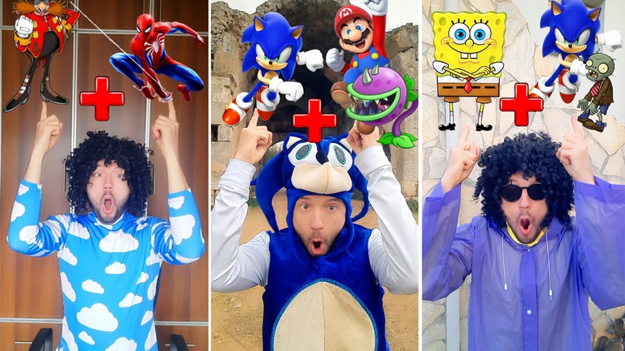 Super Mario + Sonic and Monster = Sonic Animation - YouTube