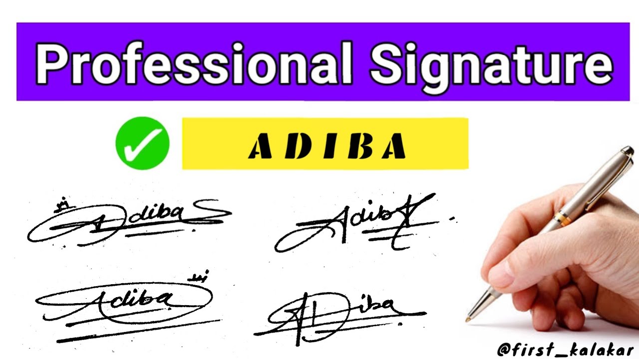 Adiba name signature style | Stylish signature for Adiba | A signature ...