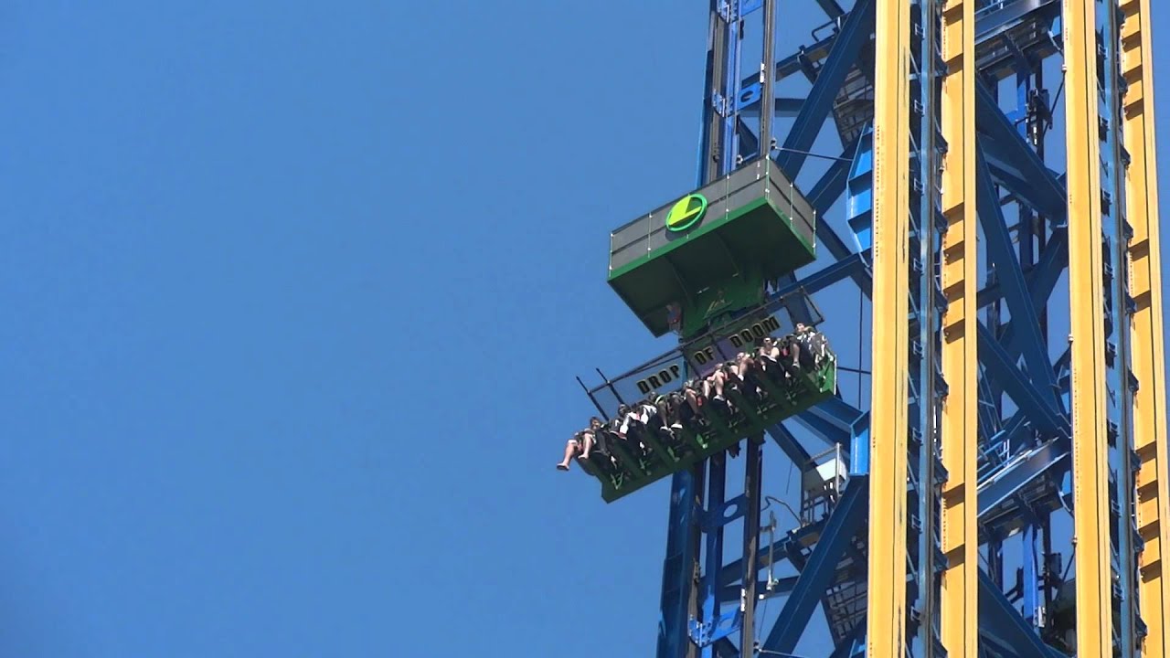 Six Flags Magic Moutain - LEX LUTHOR: Drop of Doom (Offride) - YouTube