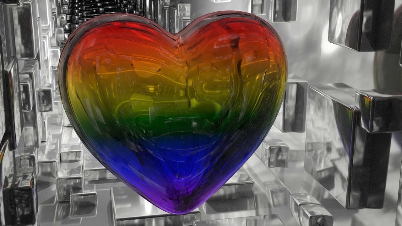 LGBT Animated Background | LGBTQ LGBTI Rainbow Glass Heart Animation ...