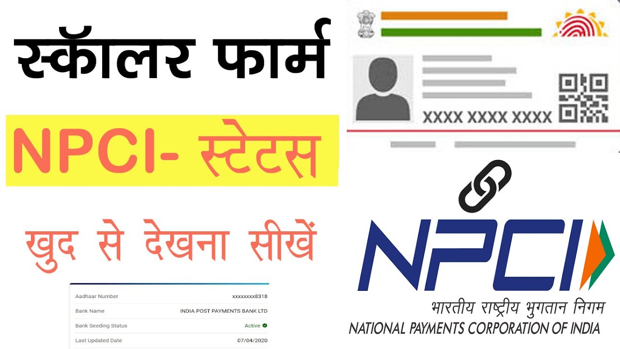 Scholor Form NPCI Check || Bank Account NPCI Check - YouTube