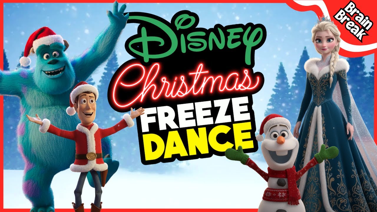 🎄 Christmas Freeze Dance for Kids | Disney Holiday Brain Break | Winter ...