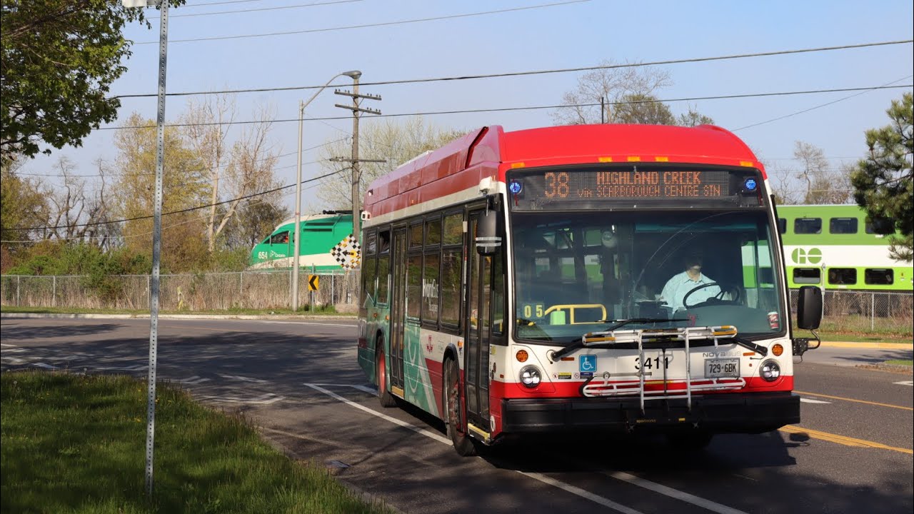 (Ride Video) TTC Route 38A Highland Creek on 2018 NovaBus LFS HEV 3411 ...