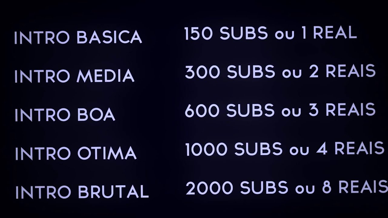 Novos Requesitos Para Intro - YouTube
