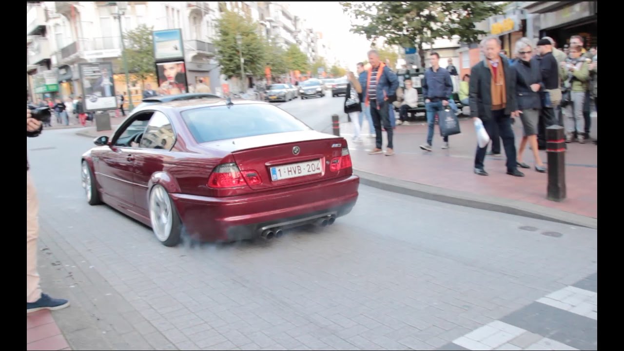 Bagged BMW M3 E46 Burnout! (incl. BMW M2) - YouTube