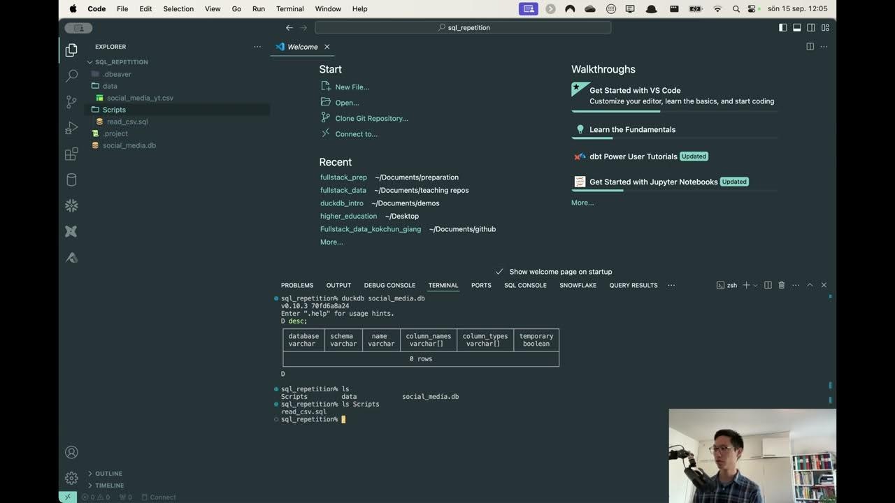 Load csv file into duckdb - YouTube
