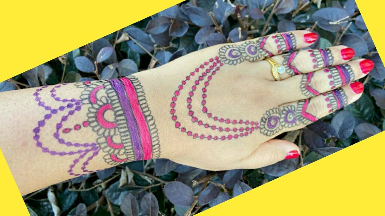 Color mehandi design|| Color henna design||Colour Mehndi Design ep.32 ...