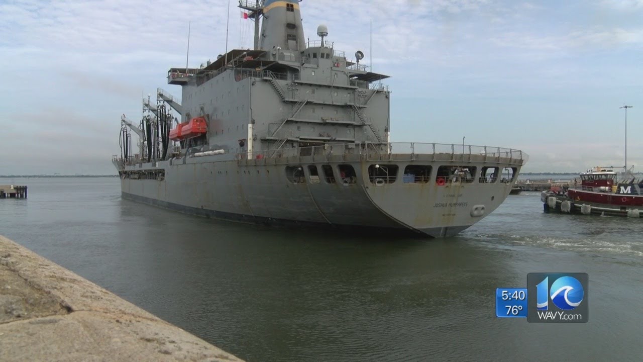 Dozens of civilian mariners deploy on oiler USNS Joshua Humphreys - YouTube