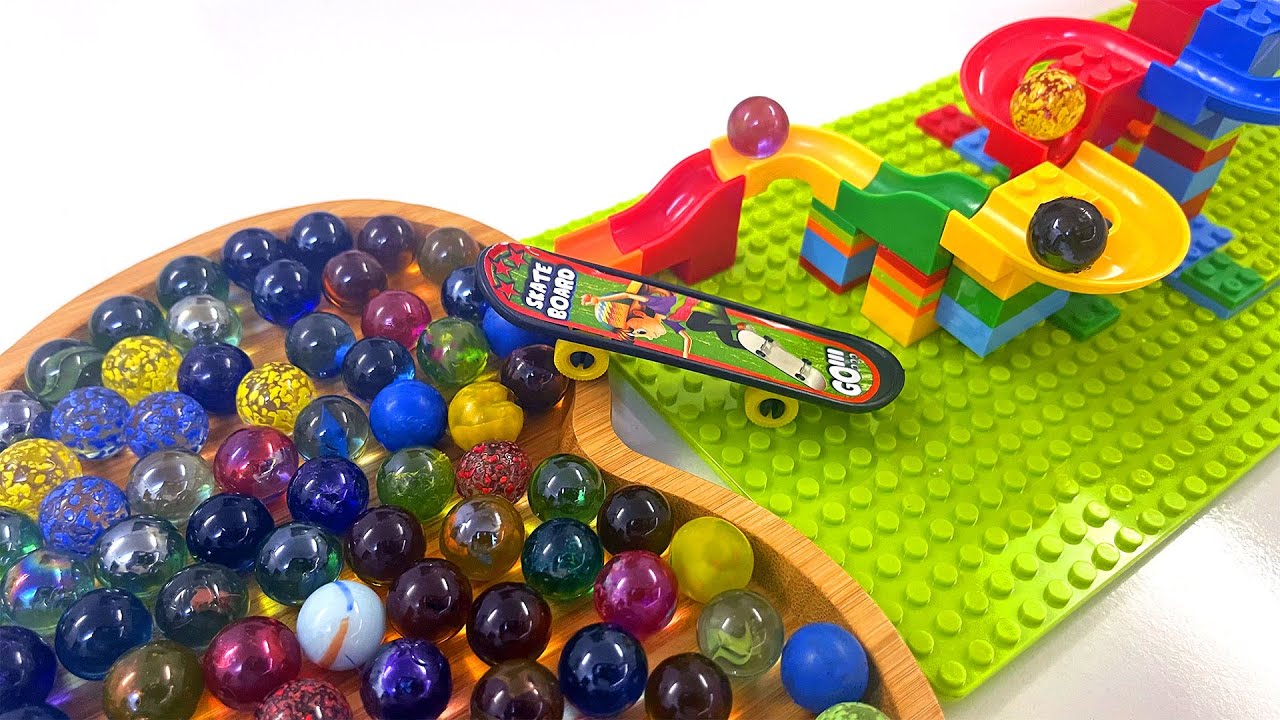 Marble Run Race ☆ Finger Skateboard & Bamboo Slope | マーブルランレース ...