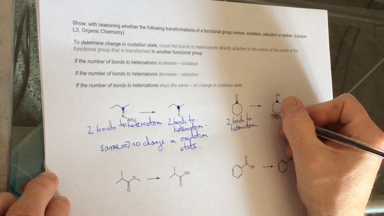 Oxidation and reduction in organic reactions - YouTube