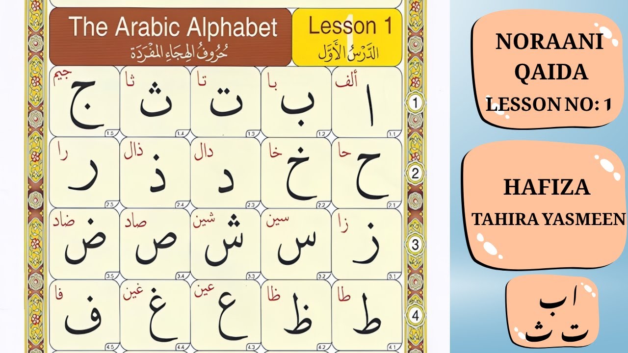Alif Baa Taa | Noorani Qaida lesson 1 | Arabic Alphabet | Noorani Qaida ...