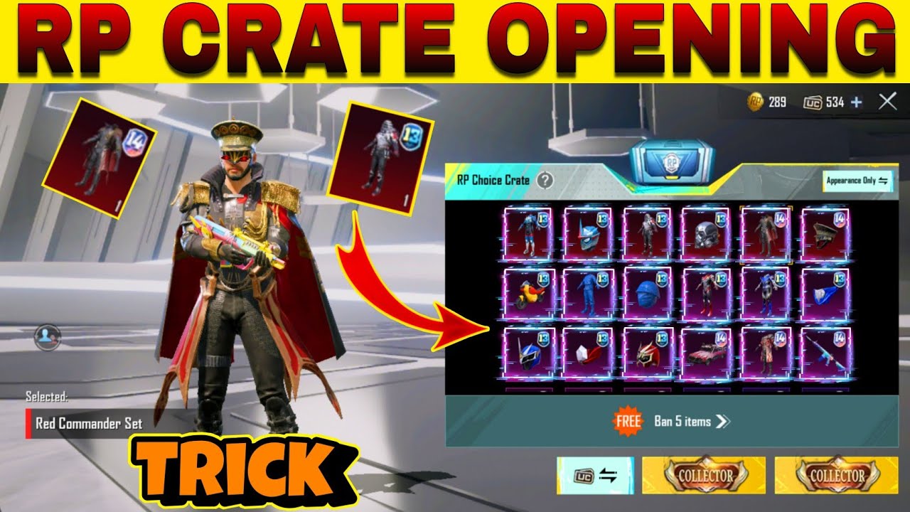 RP CRATE OPENING TRICK | RP CRATE SEASON 6 | RP CRATE OPENING | red commander set - YouTube