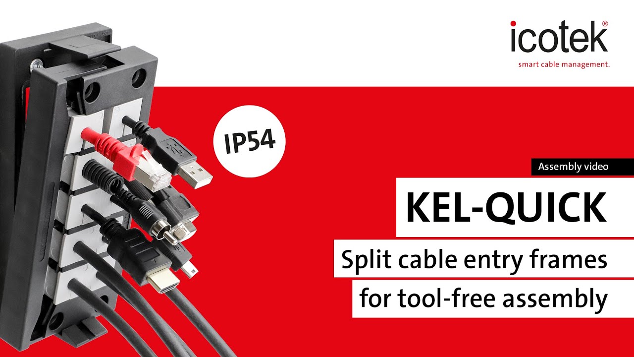 Split cable transit KEL-QUICK for tool-free assembly | icotek - YouTube