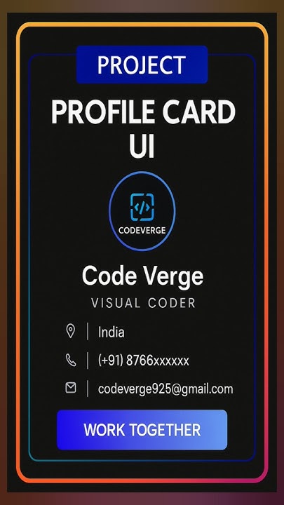 Profile Card UI #coding #programming #css #viral #shorts #foryou #python #instagram #trending # ...