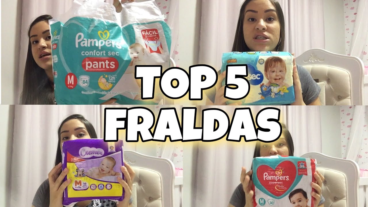 TOP 5 DE FRALDAS USADAS NOS 3 PRIMEIROS MESES - YouTube