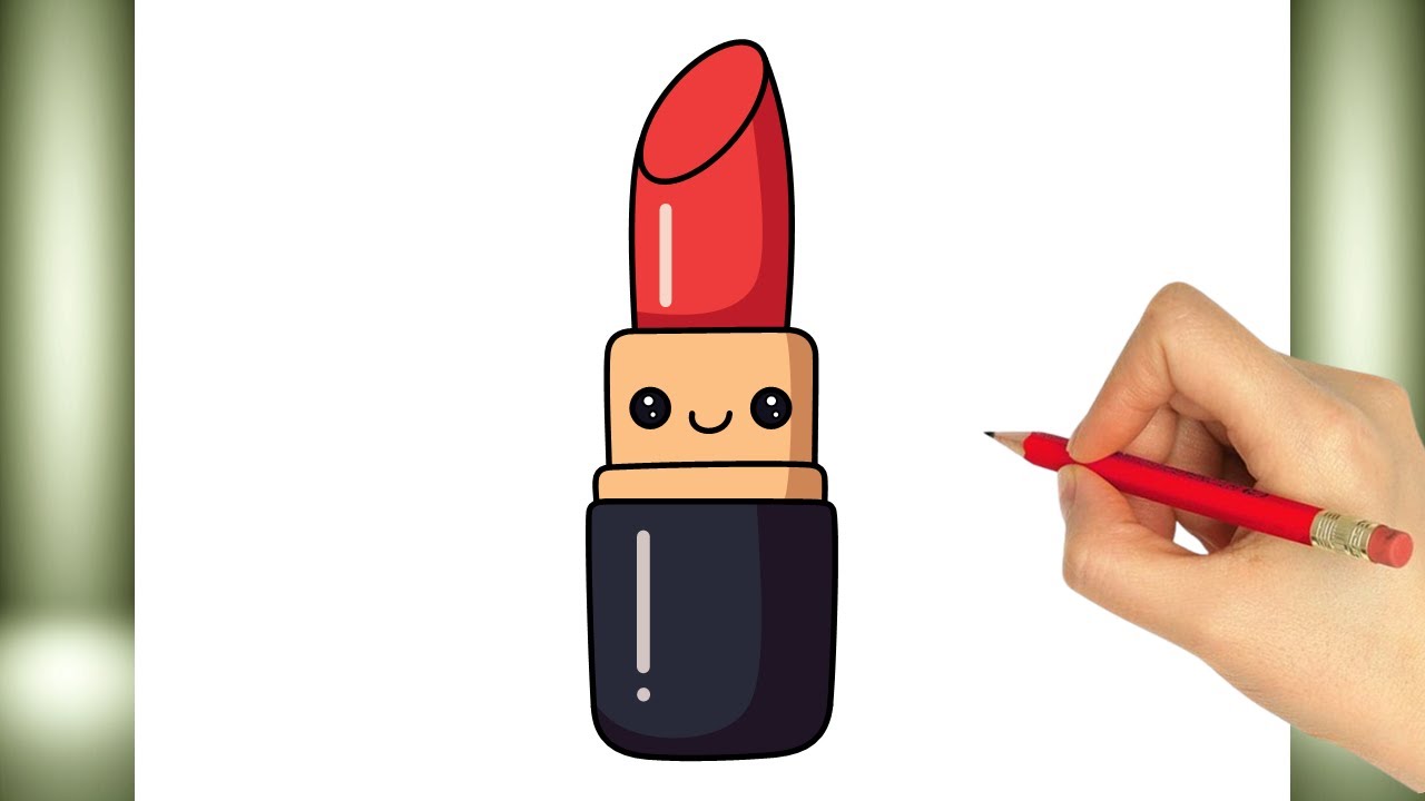 How To Draw A Cute Lipstick Easy _ Step By Step Drawing And Coloring ...