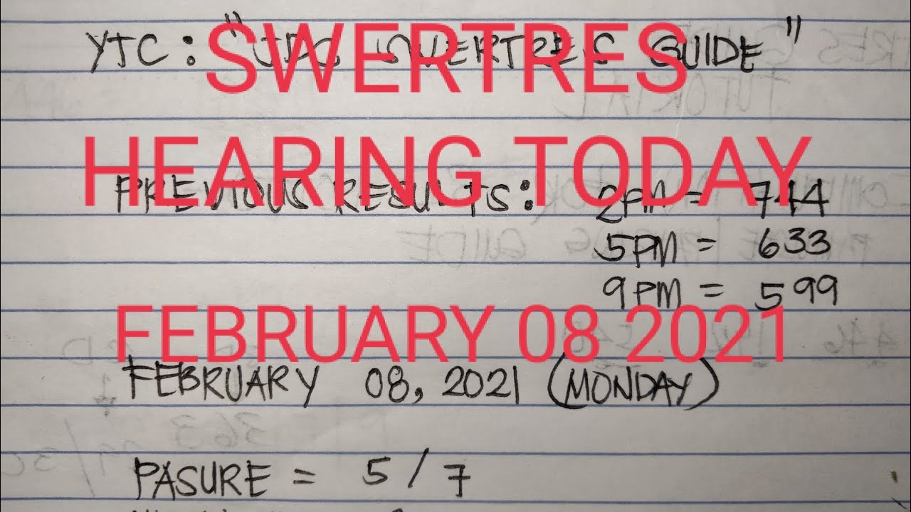 SWERTRES HEARING TODAY | TIPS AND GUIDE | FEBRUARY 08 2021 - YouTube